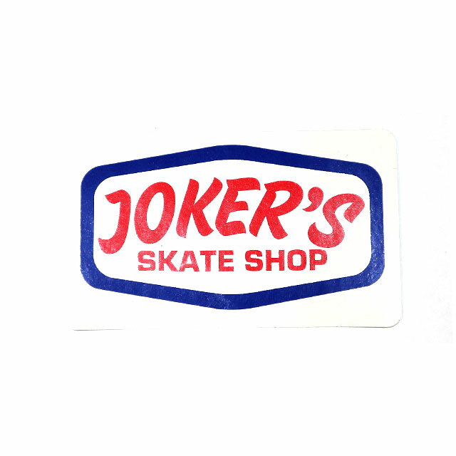 JOKERS SKATE SHOP CLASSIC LOGO ステッカー HUNTINGTON BEACH CALIFORNIAの 老舗のSKATE SHOP 背景クリアのステッカー 縦横x約6cm x 10cm　