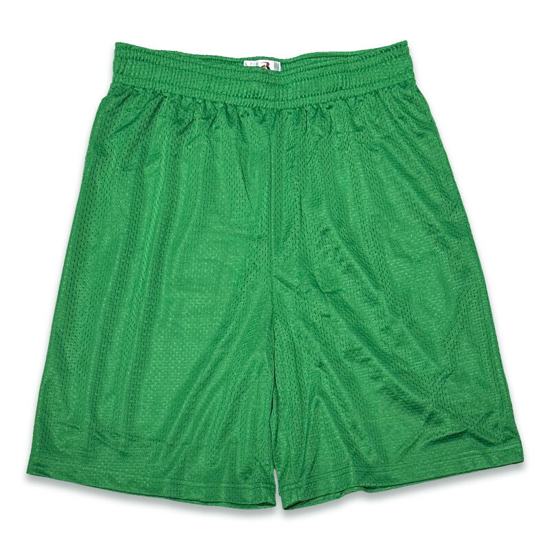 BADGER 7209-MESH SHORTS 9inch COLOR*KELLY GREEN アメリカのスポーツブランクボディメーカー BADGER 9INCH ヒザ丈MESH SHORTS ウエストはゴム＆紐 SIZE M ウエスト76...