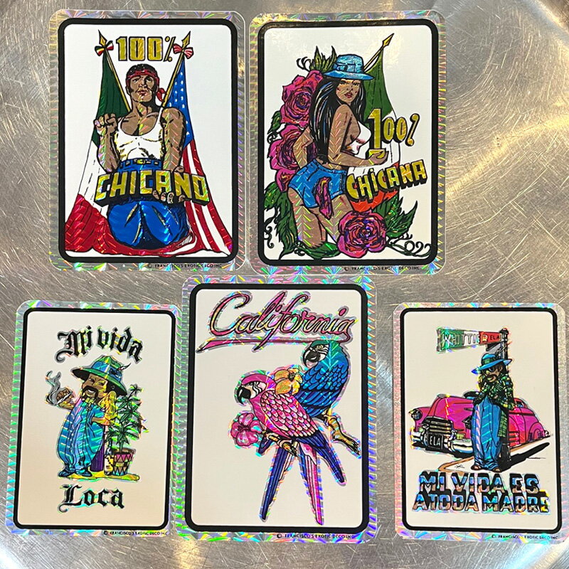 BEYOND THE STREET VINTAGE DEADSTOCK CHICANO 70S-90S ステッカーパック 5枚セット "BEYOND THE STREETで行われたART SHOWで販売された VONTAGE 70年代から9...