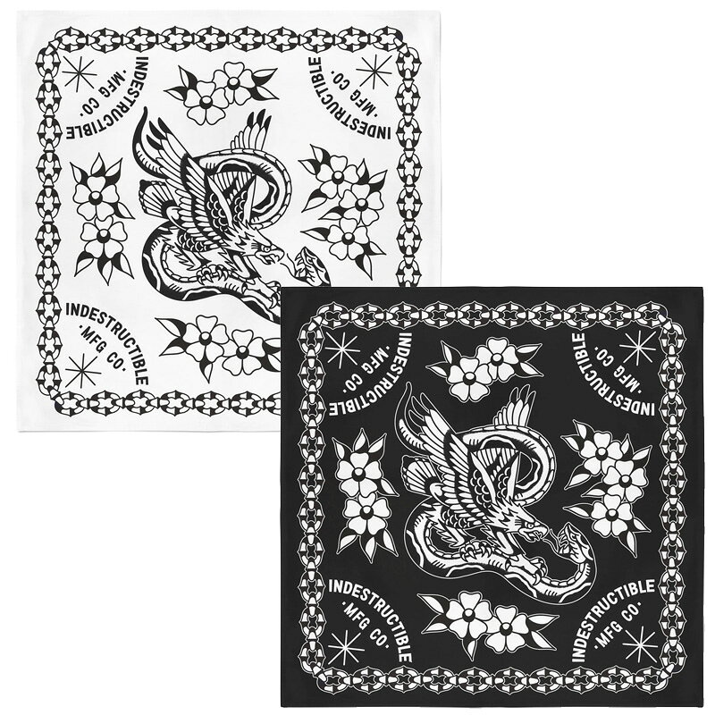 INDESTRUCTIBLE MFG -BRAWLER BANDANA- バンダナ 約55x55cm 22インチ×22インチ 約55x55cm COTTON 100%　
