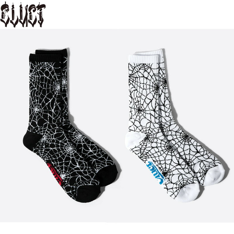 CLUCT クラクト #05218 LOWS SOX ソックス 履き心地抜群の靴下。スパイダーウェブの総柄を配置しました。 CONTENT _ COTTON80% ,POLYESTER 10%, SPANDEX7% ,NYLON3% FRE...