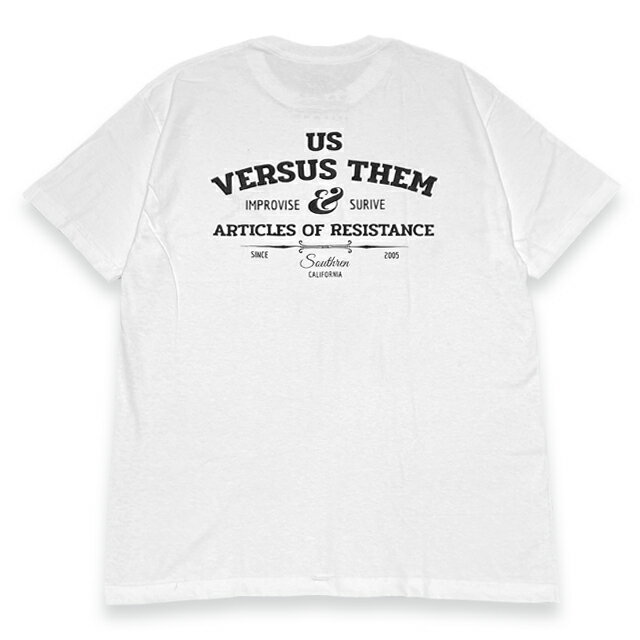 US VERSUS THEM アスバーサスゼム "OLDE TIMES" WHITE Tシャツ FRONT左胸&BACKにプリント SIZE M-着丈69CM 身幅50CM SIZE L-着丈73CM 身幅54CM SIZE XL-着丈76...