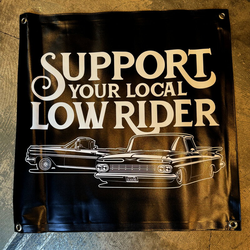 DEADEND MAGAZINE VYNYL BANNER -A- 60x60CMのVYNYL BANNER GARAGEやお部屋のディスプレイにどうぞ　