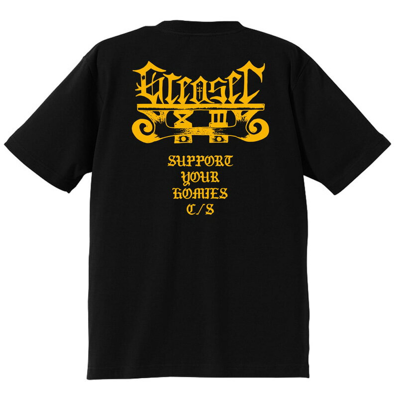 GREASER -PLACA 26- S/S BLACK TEE 半袖Tシャツ Greaserのトレードマーク定番デザインのTシャツ。 Greaserが長年愛用してきたプラークデザインを、2026年シーズンはプリントのカラーを変更してリリー...