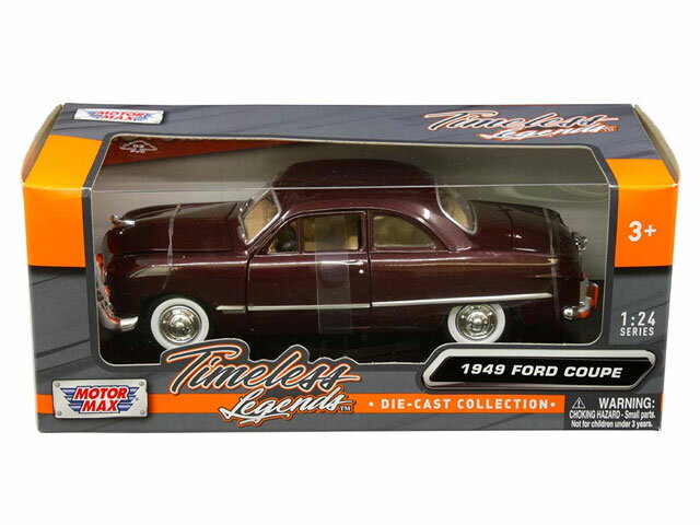 MOTORMAX 1/24SCALE 1949 FORD COUPE BURGUNDY 1:24SCALE 箱入り 色むら、PACKAGEの状態その他 の状態を理由の返品交換はしておりません ご了承くださいませ　