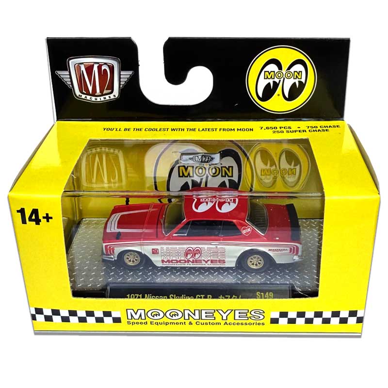おひとり様2個まで M2-460 1/64 M2 MACHINES WALMART限定 MOONEYES 1971 NISSAN SKYLINE GT-R カスタムアクリルケース&箱入り 1:64SCALE 色むら、PACKAGEの状態その...