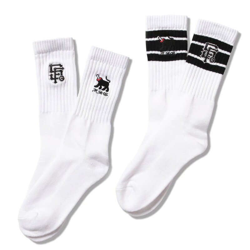 FOOL SO GOOD フールソーグッド -DOUBLE TAKE SOX- ソックス 靴下の両サイドにFSGのグラフィックを落とし込んだSOX。 両側面をその日の気分によって、柄を変えられるのが○ SIZE：25-27cm 80% CO...
