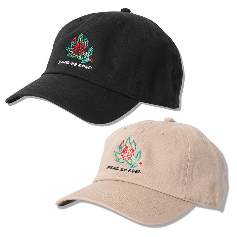 FOOL SO GOOD フールソーグッド -OLD SCHOOL ROSE LOW CAP- ローキャップ OLD SCHOOLなROSEグラフィックをキャップのフロントに落とし込んだカーブバイザーローキャップ。 アジャスター付きでサイズ...
