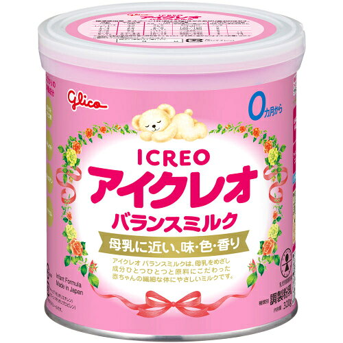 3個セット6個セット12個セット※商品リニューアル等によりパッケージ及び容量は変更となる場合があります。ご了承ください。 名称 アイクレオバランスミルク320g 内容量 320g 使用方法・用法及び使用上の注意 使用量の目安はフタの表をご覧...