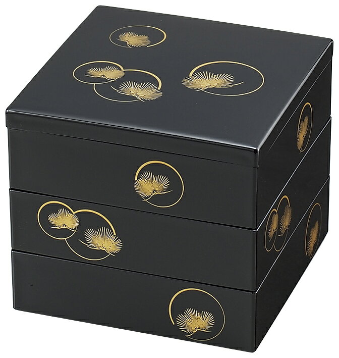 商品情報 商品内容・サイズ 198 × 198 × 184mm箱サイズ 紙箱　210 × 210 × 190mm生産国 日本(石川)材質 フタ/フェノール樹脂 本体/ABS樹脂 ウレタンこの商品は 6.5 三段重 光輪松　山中塗　山中漆器　...
