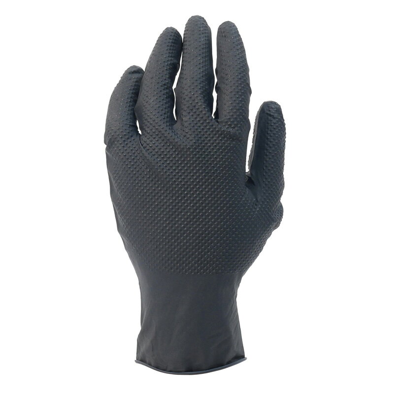 ◆品番:FT-382110 ◆品名:ニトリル手袋 エンボス付き ◆色:ブラック ◆原材料:ニトリルゴム ◆サイズ:M,L,LL ◆商品説明: 丈夫でフィット感のある厚手のディスポーザー手袋。 油に強く耐久性があり、ラテックスフリーで肌にも優...