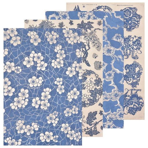 ポリマー粘土ツールセラミックデ青と白の磁器セラ粘土転写紙釉薬下絵付け花紙陶器上絵付け用の下絵付け転写紙この下絵付陶器デは陶器の装飾に使用でき、DIY装飾に適しており、使いやすいです。 クラシック陶器デ釉下セラ粘土転写陶器用磁器デ釉薬下転写釉...