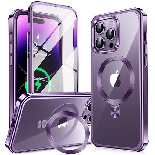 【3in1!スタンド・リング機能・Magsafe対応】このiPhone 14 ケーススタンドは、三合一デザインを採用しており、最大の便利さを提供します。スタンドは0°-120°で自由に調整可能です。動画視聴時に非常に便利で、縦置きでもSNS...