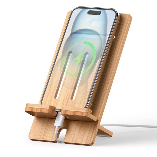 竹製スマホスタンド:当店のデスク用スマホスタンドは、環境に優しい自然素材の竹で作られており、美しくて、耐久性もあります。Sサイズ:9.5*18CM、重量:70G 幅広い互換性:4-8インチのスマートフォンに対応出来ます。最大10.9インチの...