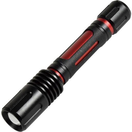 入数:1本 材質/仕上:アルミ セット内容/付属品:単3アルカリ乾電池x2本、ストラップ 色:黒・赤 外径(mm):27