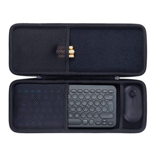 co2CREA ハードトラベルケース Logitech PEBBLE KEYS 2 K380sGR/ K380 小型BluetoothキーボードとLogitech M350sGR Bluetoothマウスロジキーボードとマウスコンボの交換用...