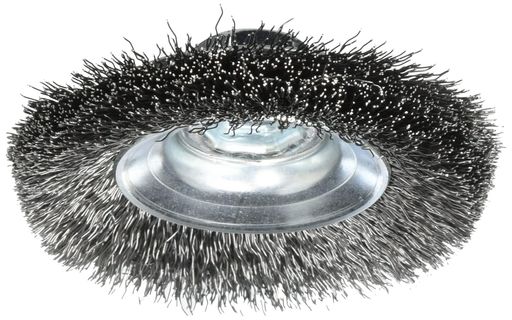 サイズ:外形85x穴径M10ネジ、ネジ径:M10xP1.5 金具径:60MM、毛丈:20MM 線種:鋼線(線径0.3MM) 最高使用回転数:12000MIN-1 材質:鋼線