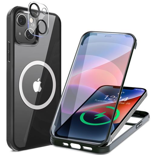 【軍用級360°全身保護・信号干渉なし】iPhone 14 Magsafe ケースはSGSの落下防止認証を取得し、両面強化ガラスとソフトTPUバンパーで作られています。通常の金属バンパーと異なり、TPUの材質は携帯電話の信号を遮ることがなく...