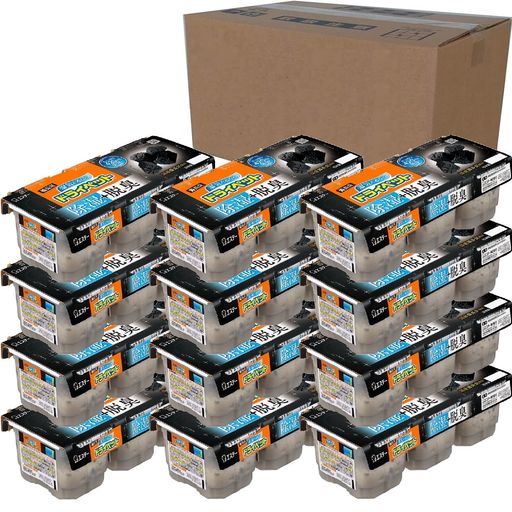 【除湿+脱臭】除湿剤に備長炭と活性炭を特殊配合しているので、湿気をとりながら気になるニオイを脱臭します。 【どこでも用】場所を選ばず、どこにでも気軽に置ける汎用タイプです。 【用途】家庭用除湿剤 下駄箱 押入れ 流しの下などの湿気とり ニオ...