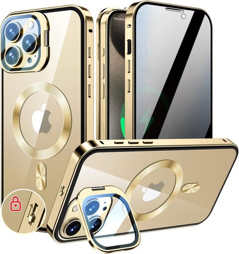 【多機能隠しスタンド&amp;カメラレンズ保護】このiphone15promaxケースには、隠しレカメラマウントとレンズ保護という革新的な二重機能が付属しています。超軽量のアルミニウム合金製レンズマウントは、30000回以上の開閉テストを行...