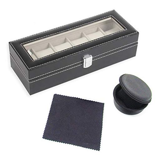 サイズ:30cm*11cm*8cm(PUレザー収納ケース)9cm*9cm*5cm(EVAケース) 本店には5本用も用意しております。 上質な厚いレザー外装と柔らかいベルベット内装で大切な腕時計が傷付く心配がありません。 上蓋がガラスなので自...