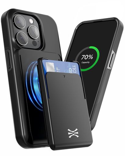 【取り外し可能なカードホルダー】スライド式に出し入れできるカードホルダーには、最大3枚のカードを安全に収納できます。 【MagSafe との互換性を実現する強力な磁石】 iPhone 15 Pro用の頑丈なウォレットケースは、ハードPCカバ...
