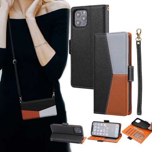 【おしゃれななデザイン】異なる色を組み合わせ、エレガントな雰囲気と抜群な質感を醸し出しています。調節可能なショルダーストラップにより、自分の使いやすい角度に調節でき、使用中のスマートフォンの落下を防ぐことができます。斜め掛け、肩掛け、首掛け...