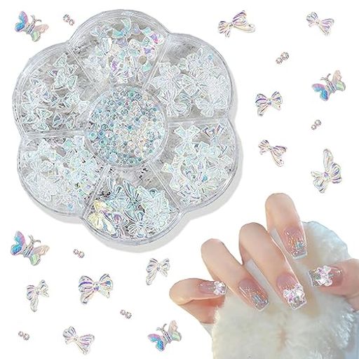 【蝶々ネイルパーツ】立体感がある大きめなネイルパーツはおしゃれで存在感があります。種類が豊富なネイルパーツは立体感があり、エレガントで上品なネイルを作りたい時に欠かせない 【素材&amp;サイズ】ネイルパーツは樹脂素材で作られて。軽量で、使...