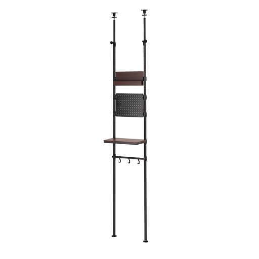 サイズ:幅45x奥行25x高さ220~280cm 素材:本体(スチール) 生産国:中国 幅40cm、60cm、80cm、110cmの4パターンで壁面に合わせて収納や飾り棚として使用可能。 棚板は耐荷重5kg。ポールは耐荷重10kgまでOK。