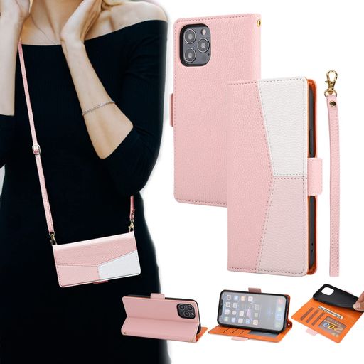 【おしゃれななデザイン】異なる色を組み合わせ、エレガントな雰囲気と抜群な質感を醸し出しています。調節可能なショルダーストラップにより、自分の使いやすい角度に調節でき、使用中のスマートフォンの落下を防ぐことができます。斜め掛け、肩掛け、首掛け...