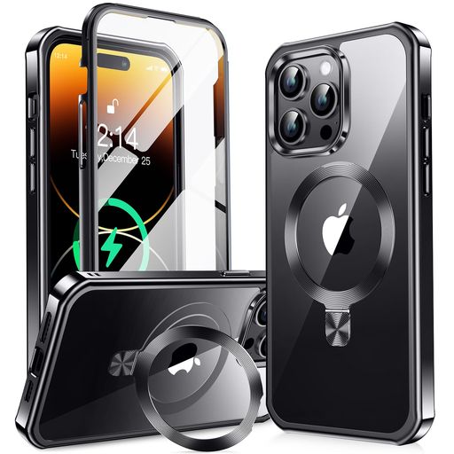 【3in1!スタンド・リング機能・Magsafe対応】このiPhone 14 Pro Max ケーススタンドは、三合一デザインを採用しており、最大の便利さを提供します。スタンドは0°-120°で自由に調整可能です。動画視聴時に非常に便利で、...