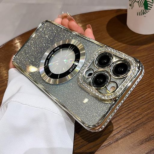 【互換性】本スマホケースはiPhone15Promaxのみ互換性があります。 可愛らしいデザイン:アイキャッチなラインストーンケースでカメラレンズに華やかさをプラス。[可愛い][キラキラ][ラインストーン][カメラ][レンズ][保護][Ma...