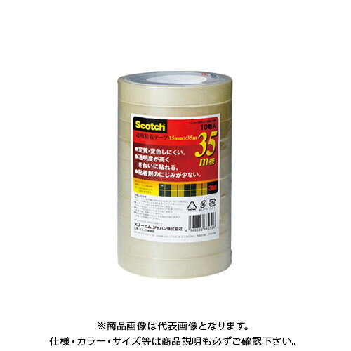 【メーカー】 ●スリ−エムジャパン 【仕様】 ●寸法：幅15mm×長35m ●テープ厚：0．045mm ●材質：巻芯＝再生紙使用，基材＝PP，粘着剤＝アクリル系※「寸法」はテープ寸法です。 ●GPN掲載：○CROWN オフィス図鑑 2021...