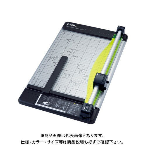 【メーカー】 ●カール事務器 【仕様】 ●規格：A3判 ●裁断幅：430mm ●外寸：幅360×奥610×高80mm ●重量：3．1kg ●裁断枚数（上質コピー用紙64g／m2）：丸刃40枚（目安2往復），ミシン目刃3枚 ●刃（丸刃，ミシン...