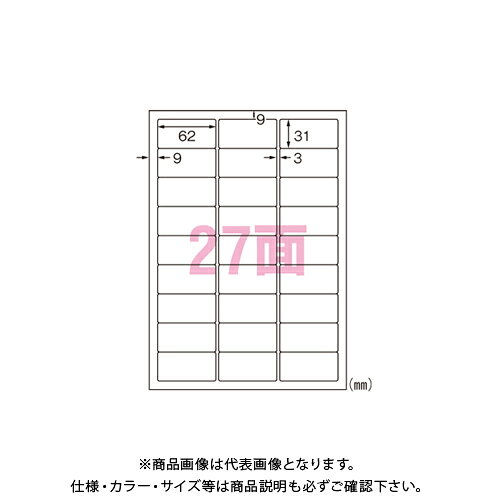 【メーカー】 ●エーワン 【仕様】 ●規格：A4判27面 ●1片寸法：縦31×横62mm ●紙種：ポリエステルフィルム ●総紙厚：0．15mmCROWN オフィス図鑑 2021 Vol.51の【 85ページ 】をご参考下さい。