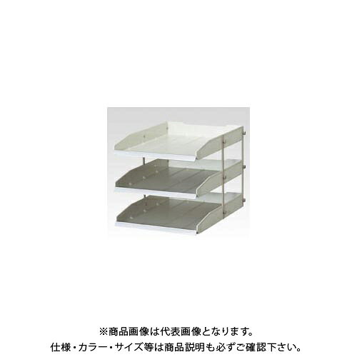 【メーカー】 ●クラウン 【仕様】 ●規格：3段、A4判タテ型 ●外寸：幅250×奥332×高230mm ●トレー内寸：幅226×奥308×高36mm ●材質：本体=再生PS、取手/支柱=アルミ ●グリーン購入法：○ ●GPN掲載：○CRO...