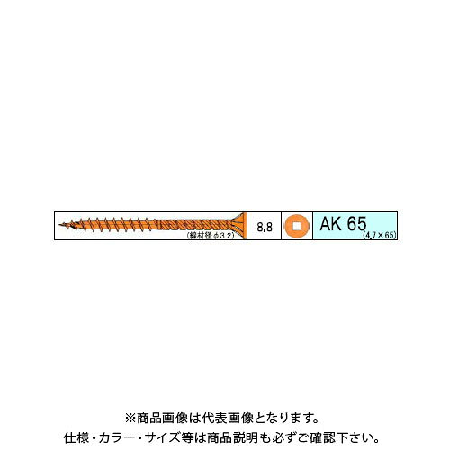 【メーカー名】 ●(株)ダンドリビス 【特長】 ●四角2番ビット 【仕様】 ●ねじの呼び(M)：4.7 ●長さ：65 ●釘頭部径：8.8mm ●線材径：φ3.2 ●材質：鉄鋼線、クロメート ●専用ビット65mm 3本、110mm 1本付