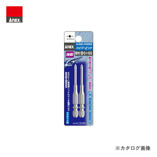 【メーカー】 ●（株）兼古製作所 【特長】 ●サビに強く均一なメッキ層の無電解ニッケル処理（シルバー） ●W溝タイプ 【仕様】 ●サイズ(#)：0 ●全長(mm)：65 ●入組本数(本)：2 【関連商品】 アネックス ANEX 龍靭ビットス...