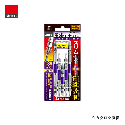 【メーカー】 ●（株）兼古製作所 【特長】 ●ねじ頭が見やすく、狭い場所での作業に最適です。 ●トーション部で衝撃を吸収します。 ●サビに強い光沢表面仕上げです。 【仕様】 ●セット内容(本):5 ●セット内容:[[(+)]]2×65mm(...