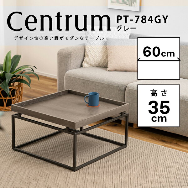 【メーカー】 ●東谷(株) 【特長】 ●デザイン性の高い脚がモダンなテーブル 上品でシックな大人の雰囲気漂う、リビングテーブル。 ●シャープなスチール脚がクールな印象を与え、空間を際立たせます。 【仕様】 ●カラー：グレー ●サイズ：W60...