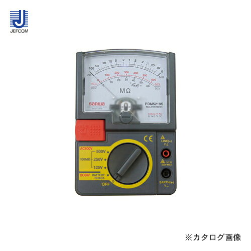 【メーカー】 ●ジェフコム（株） 【特長】 ●目盛をスッキリ！読み取りやすい！100MΩフルスケールで分かりやすい絶縁抵抗計 【仕様】 ●測定電圧レンジ:125V・250V・500V幅広い範囲を1台で測定できる抵抗計 ●絶縁抵抗測定スイッチ...