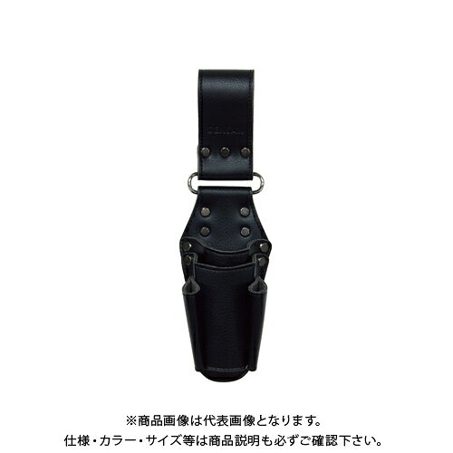 【メーカー名】 ●ジェフコム(株) 【特長】 ●高級人造皮革製のツールホルダー(ペンチ親子吊+ドライバー2丁吊) ●丈夫で型崩れしにくい3層構造素材 ●落下防止ワイヤーを取り付け可能 ●フレキシブルに動いて体にフィット 【仕様】 ●サイズ：...