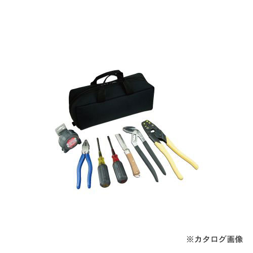 【メーカー】 ●ジェフコム（株） 【特長】 ●コンパクトで使いやすいソフトな新型キャリングケース付 【仕様】 ●サイズ：幅280×奥行100×高さ100mm ●質量：約2kg 【セット内容】 ●電工プロペンチ JP-175 ●圧着工具（VA...