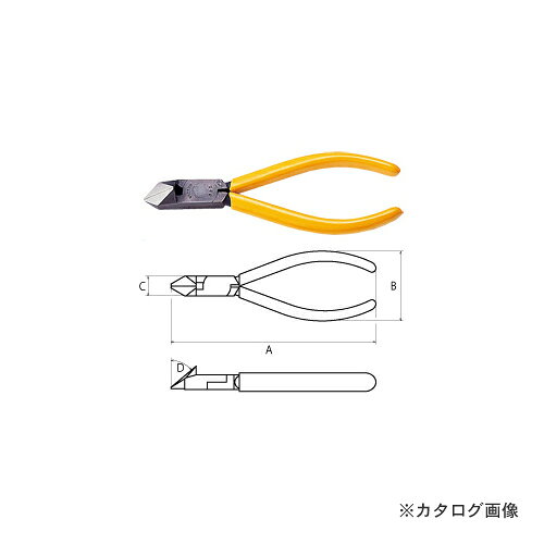 【メーカー】 ●花園工具（株） 【特長】 ●あらゆる電気工事・通信工事の細線や銅線の切断に最適です。 【仕様】 ●サイズ：125mm(5in) ●寸法(mm)：A/130・B/51・C/14・D/10・角度/38°・刃幅/23 ●切断能力(...