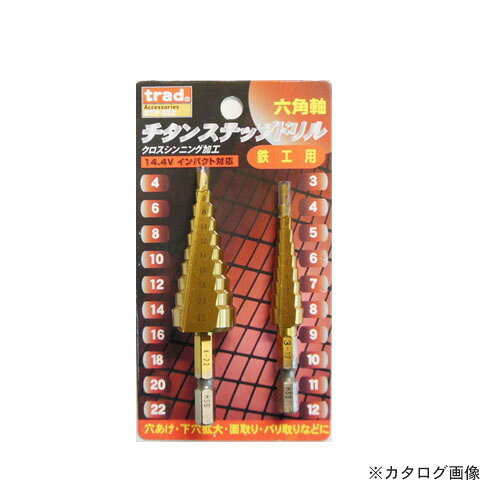 【メーカー名】 ●(株)三共コーポレーション 【特長】 ●穴あけ・下穴拡大・面取り・バリ取りなどに！ ●ステップドリルは小径から大径へ順次穴を広げていくため、穴あけ時の引っ掛かり反動(ショック)・ビビリが少なく、安定した穴あけができます。 ...