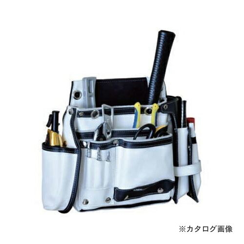 【メーカー名】 ●(株)三共コーポレーション 【特長】 ●本革仕様のプロ用釘袋。 ●外側に本革を仕様、裏側は革と帆布を二重に合わせたことで強度を上げ頑丈タイプに仕上がっている製品です。 【仕様】 ●カラー：ホワイト ●サイズ(H×W×D)：...
