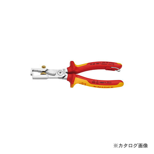 【メーカー名】 ●KNIPEX 【特長】 ●絶縁ケーブルばさみ付きワイヤストリッパー(固定留め輪付き) ●シングル/マルチ/細線導体（プラスチックまたはラバー絶縁付き、最大直径5.0mmまたは導体断面積10mm2）。 ●絶縁被覆を一定の長さ...
