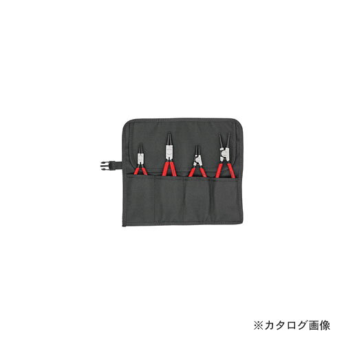 【メーカー名】 ●KNIPEX 【特長】 ●一般的な軸用穴用スナップリングプライヤー4本セット。 ●丈夫なポリエステル製ツールロール。 ●調整できる便利なクイックロック付き 【仕様】 ●質量(g)：665 【セット内容】 4411-J1(ス...
