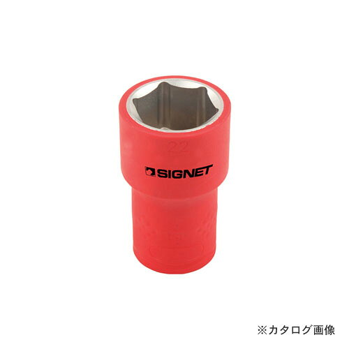 【メーカー名】 ●SIGNET 【特長】 ●グリップはEN60900規格に準じて製造されています。 ●6角タイプ。 【仕様】 ●差込角(”SQ)：1/2 ●金属部分材質：クロムバナジウム鋼 ●サイズ(mm)：22 ●全長(mm)：54 ●ソ...