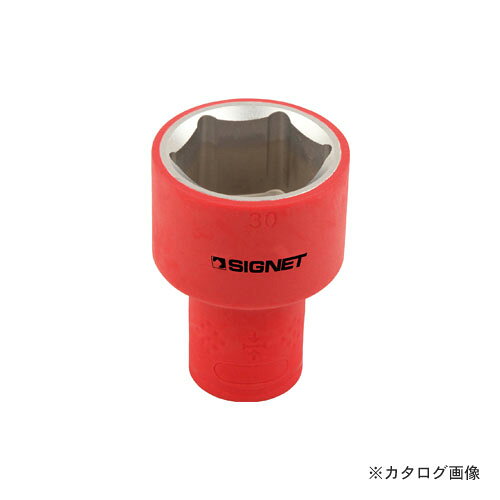 【メーカー名】 ●SIGNET 【特長】 ●グリップはEN60900規格に準じて製造されています。 ●6角タイプ。 【仕様】 ●差込角(”SQ)：1/2 ●金属部分材質：クロムバナジウム鋼 ●サイズ(mm)：30 ●全長(mm)：59 ●ソ...